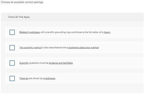 Solved Choose All Possible Correct Pairings Check All That