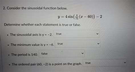 Solved 2 Consider The Sinusoidal Function Below