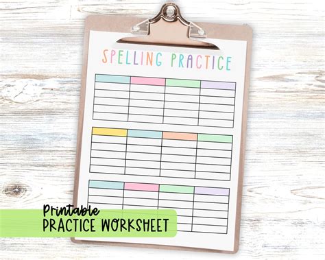 Spelling Practice Printable Worksheet Spelling Words Sheet Sight Word