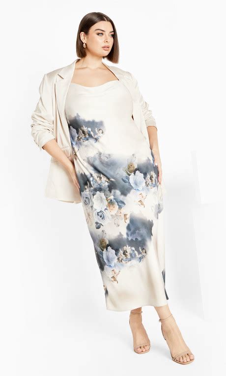 Womens Plus Size Sadie Print Ivory Dress