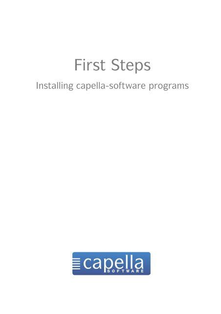 First Steps Capella Software Ag