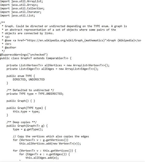 Solved I Am Trying To Use A Provided Graph Adt To Make A
