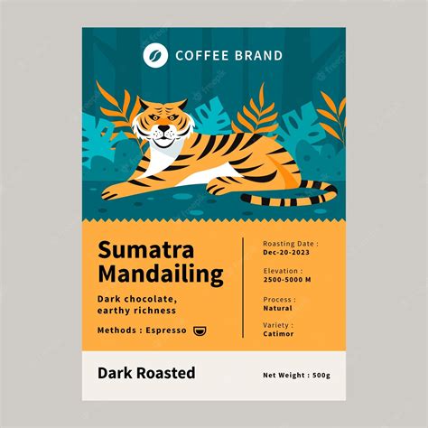 Premium Vector Hand Drawn Coffee Label Design Template