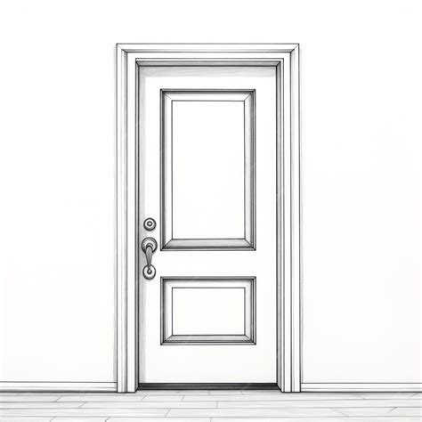 Premium Photo Minimalistic Black And White Door Drawing For Bedroom