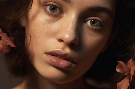 Premium Ai Image Beauty Woman Eyes Face Healthy Pure Skin Natural Make Up Fresh Beauty Model