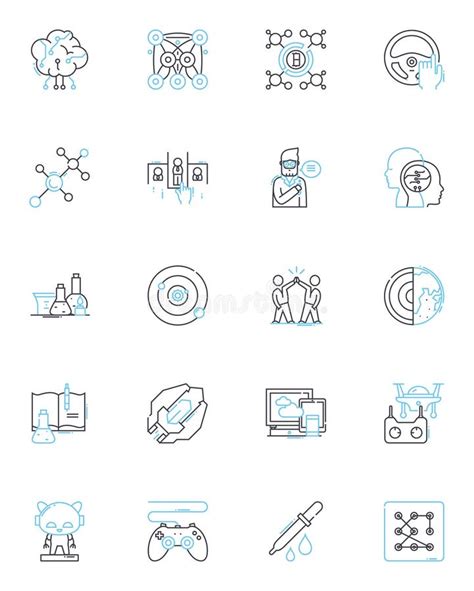 Computer Software Linear Icons Set Code Program Application