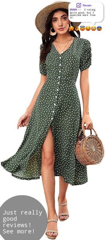 Floerns Womens Floral Print Button Up Short Sleeve Split Hem Flowy Line