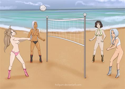Rule 34 Beach Beach Volleyball Belldandy Bikini Bikini Top Bottomless