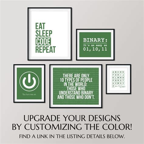 Set Of 5 Computer Geek Posters Nerdy Computer Science Office Etsy