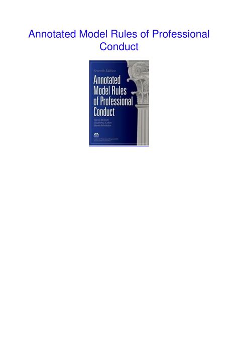 Ppt Pdf Ebook Annotated Model Rules Of Professional Conduct Powerpoint Presentation Id 12473011