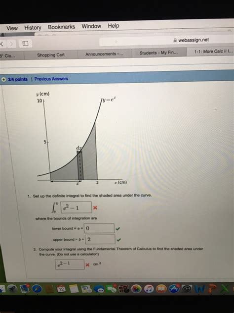 Solved Set Up The Definite Integral To Find The Shaded