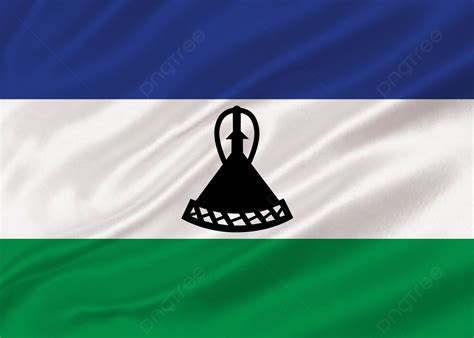 Waving Lesotho Flag Background Lesotho Flag Waving Flag Lesotho Flag