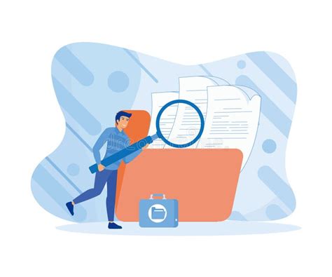 Male Worker Adding Files To A Large Folder Information Storage And