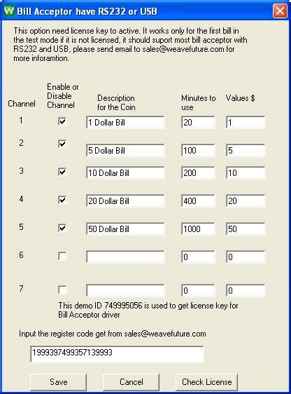 Bill Acceptor Bill Operated