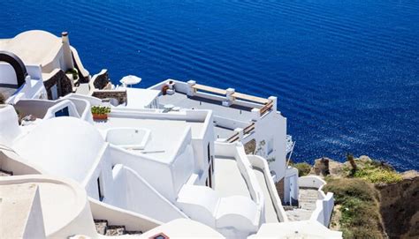 Premium Photo Santorini Island Greece Caldera Over Aegean Sea