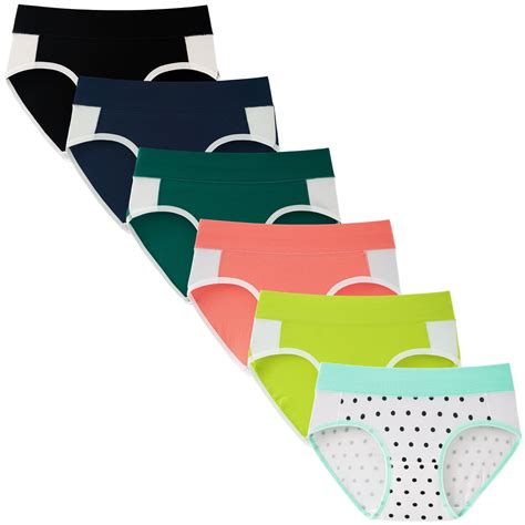 Innersy Girls Soft Cotton Briefs Wide Waistband Pack Of 6 Size L 12