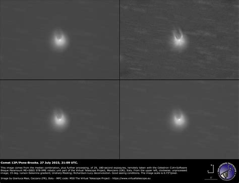 Comet 12P Pons Brooks High Resolution Image 27 July 2023 The