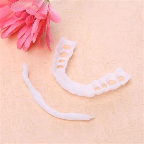1set Comfortable Fake Tooth Cover Natural Cosmetic Snap On Silicone