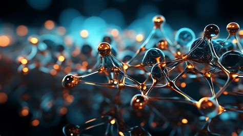 Glowing Molecular Structure In A Futuristic Backdrop Premium Ai Generated Image