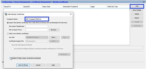 在asdm管理的asa上安裝並續訂證書 Cisco