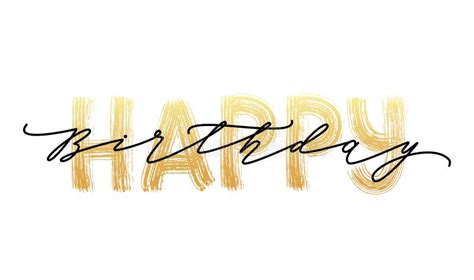 Feliz Cumpleaños Tarjeta De Letras Dibujada Mano Ejemplo Moderno Del
