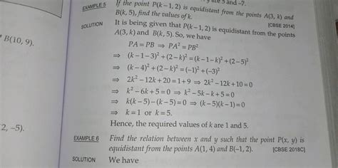 Example 5if The Point Pk−12 Is Equidistant From The Points A3k And
