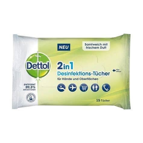 DETTOL Desinfektionstücher 2in1 15 Stück günstig sicher Online