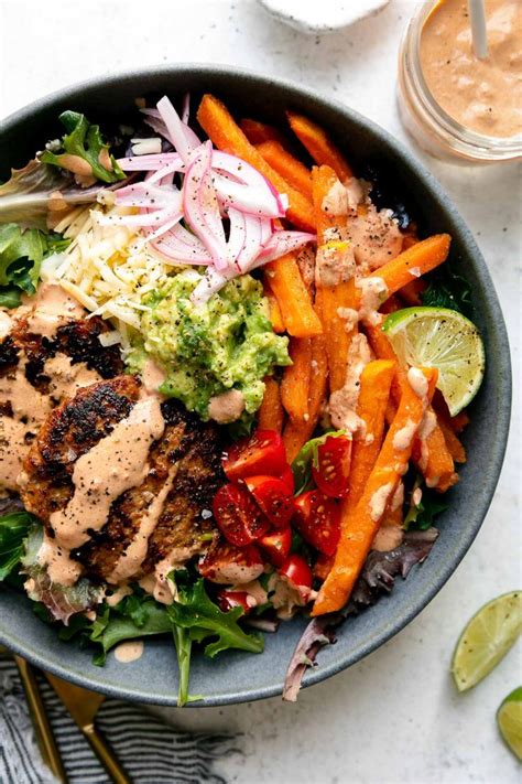 Chipotle Turkey Burger Bowl With Sweet Potato Fries Pwwb Recipe