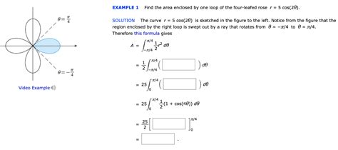 solved example 1 find the area enclosed by one loop of the
