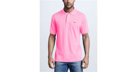 Lyst Lacoste Classic Pique Polo In Pink For Men