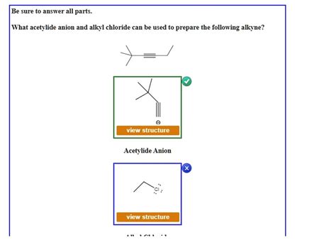Solved What Acetylide Anion And Alkyl Chloride Can Be Used To Prepare
