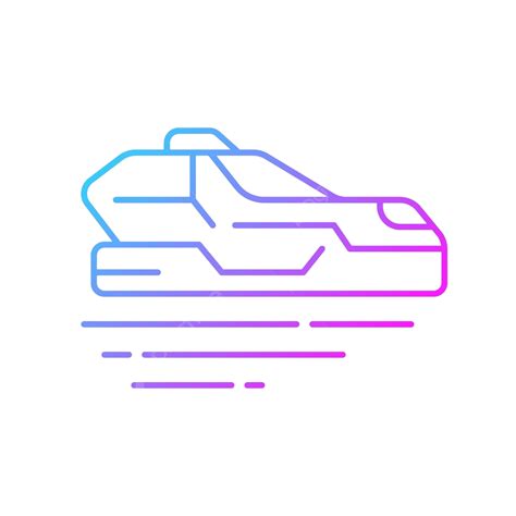 Flying Car Gradient Linear Vector Icon Car Symbol Contour Vector Car