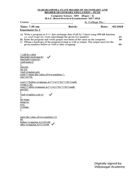 Cs Practical Slips Paper 1 Pdf Computing Computer Programming