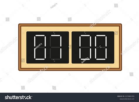 Vector Flat Illustration Digital Clock Displaying Stock Vector Royalty Free
