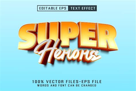Premium Vector Super Heroes Editable Text Effect