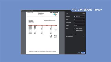 Pt2 ‑ Statement Printer Print Statements For Customers Shopify App