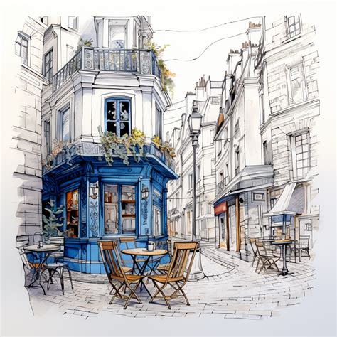Outdoor Cafe Design Illustration