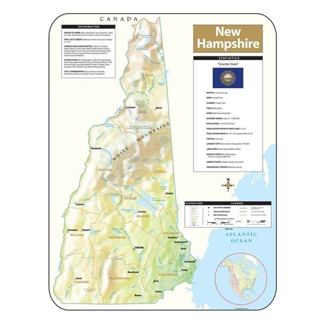 New Hampshire State Wall Maps Office And Classroom Ultimate Globes