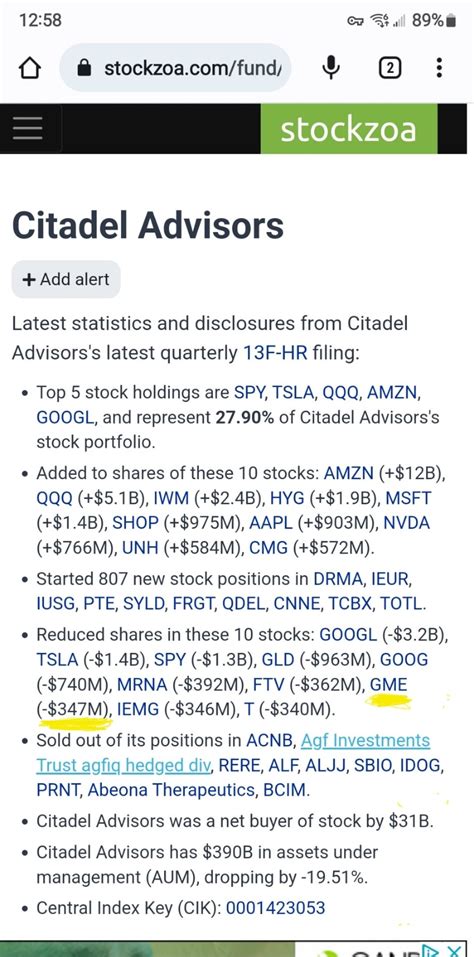 Looks Like Citadel Dropped Some Of His Gme I Wonder Why Lmao R Superstonk