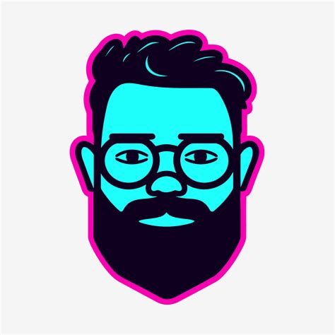 hipster hombre cara con barba y Bigote vector ilustración Vector en Vecteezy