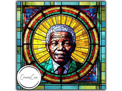 Nelson Mandela Stained Glass Stained Glass Pattern Etsy