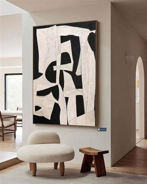 Beige Wabi Sabi Wall Art Black Beige Abstract Painting Black Etsy In