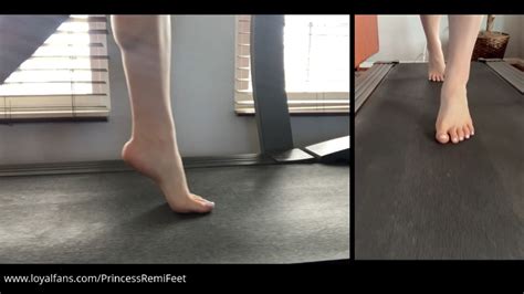PrincessRemiFeet Tip Toes On Treadmill With Side By Side Multiple Views ManyVids