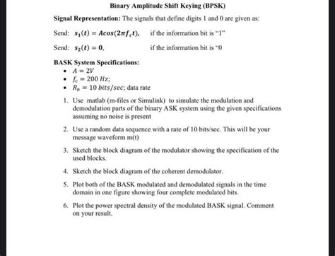 Binary Amplitude Shift Keying Bpsk Signal