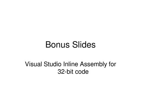 Introduction To Intel X Assembly Architecture Applications