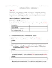 Chem 30 Unit 1 Module 1 Lesson 2 Assignment Doc Chemistry 30 Module