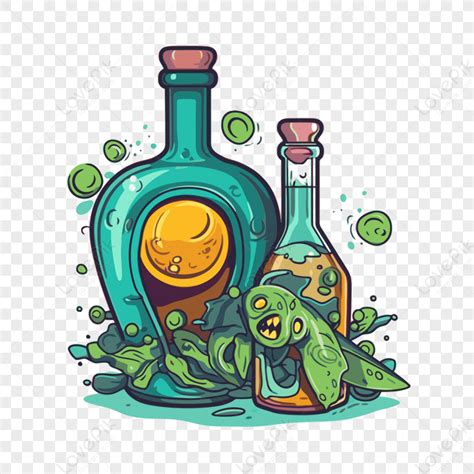 알코올 병 벡터상표클립 아트만화 Png 일러스트 무료 다운로드 Lovepik