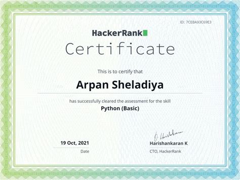 Arpan Sheladiya On Linkedin Hackerrank Python