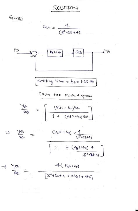 answered consider the following closed loop system including plant g s