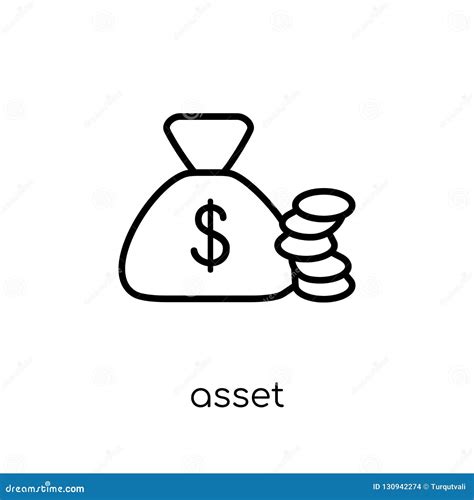 Asset Icon Trendy Modern Flat Linear Vector Asset Icon On White Stock Vector Illustration Of